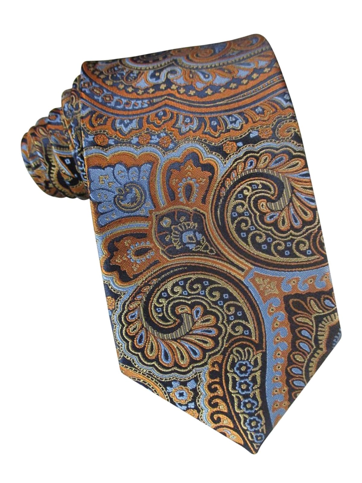 corbata seda jacquard color bronce con grandes motivos cachemir – GRUPO ...
