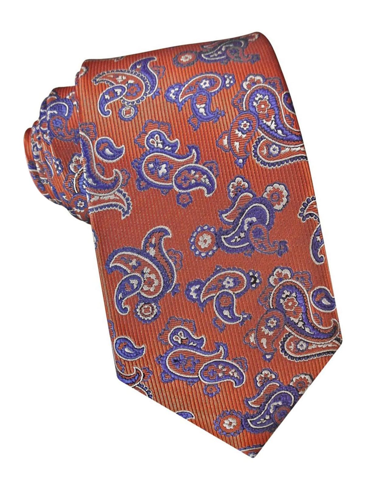 corbata seda jacquard color cobre amebas cachemir en color azul – GRUPO ...