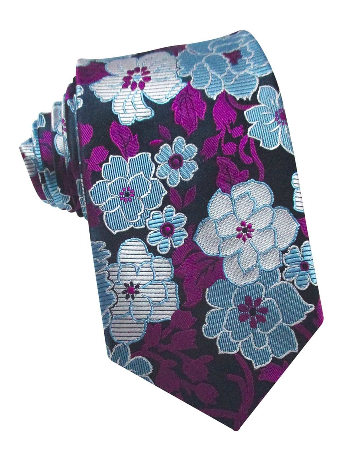 corbata seda jacquard elaborada a mano diseño grandes flores multicolor ...