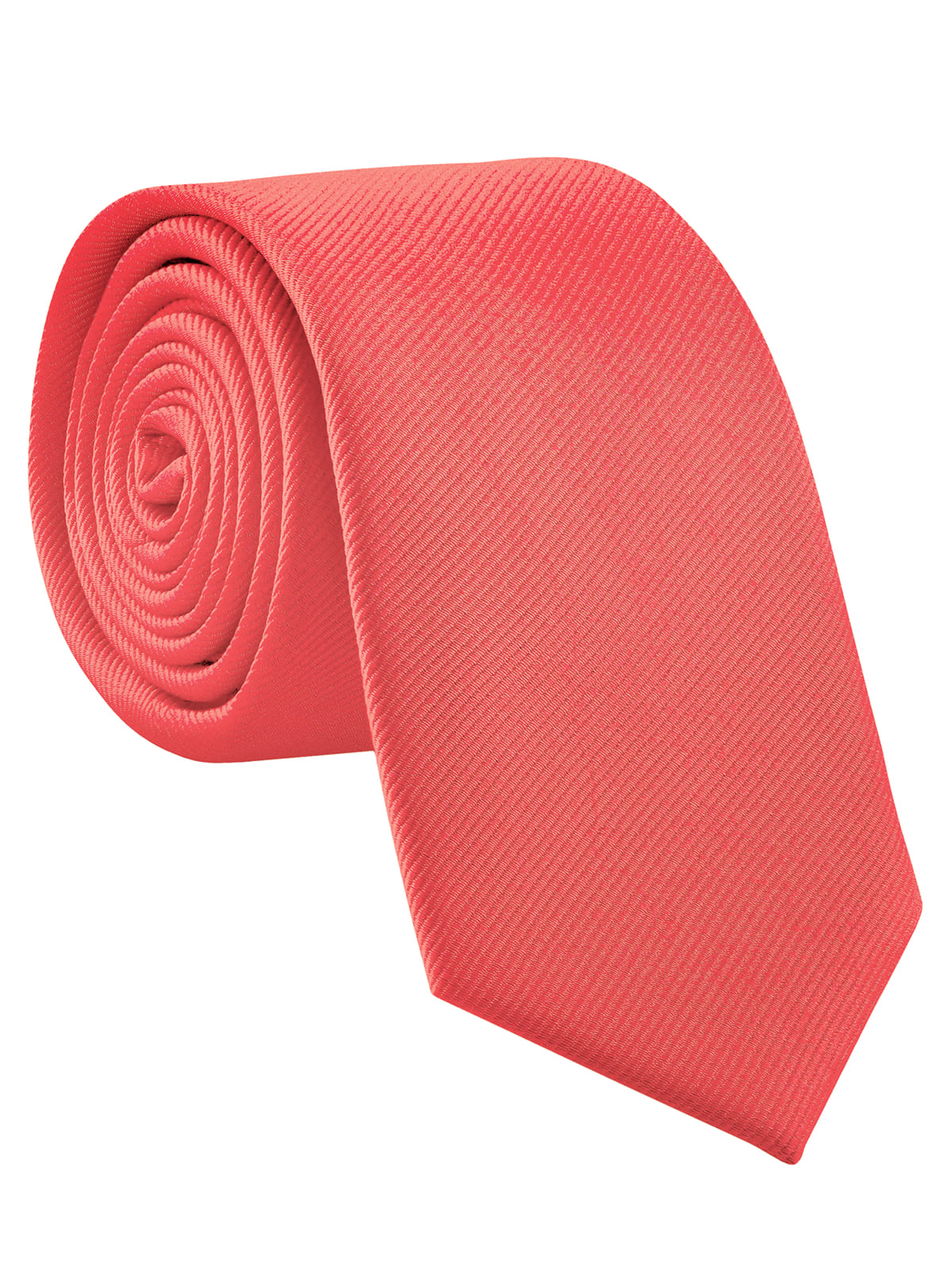 corbata de seda pala de 8cm color rojo coral con un elegante brillo ...