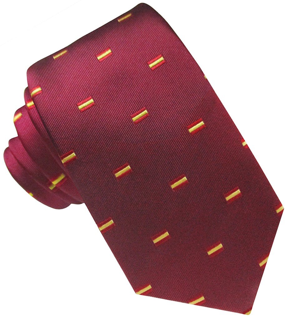 corbata seda granate con pequeños motivos a modo de banderitas de ...