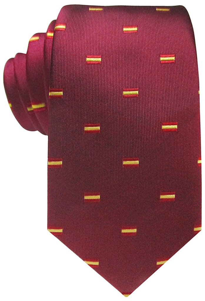 corbata seda granate con pequeños motivos a modo de banderitas de ...