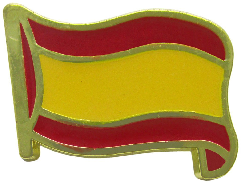 pin bandera ondeante de españa en metal dorado y esmalte en colores ...